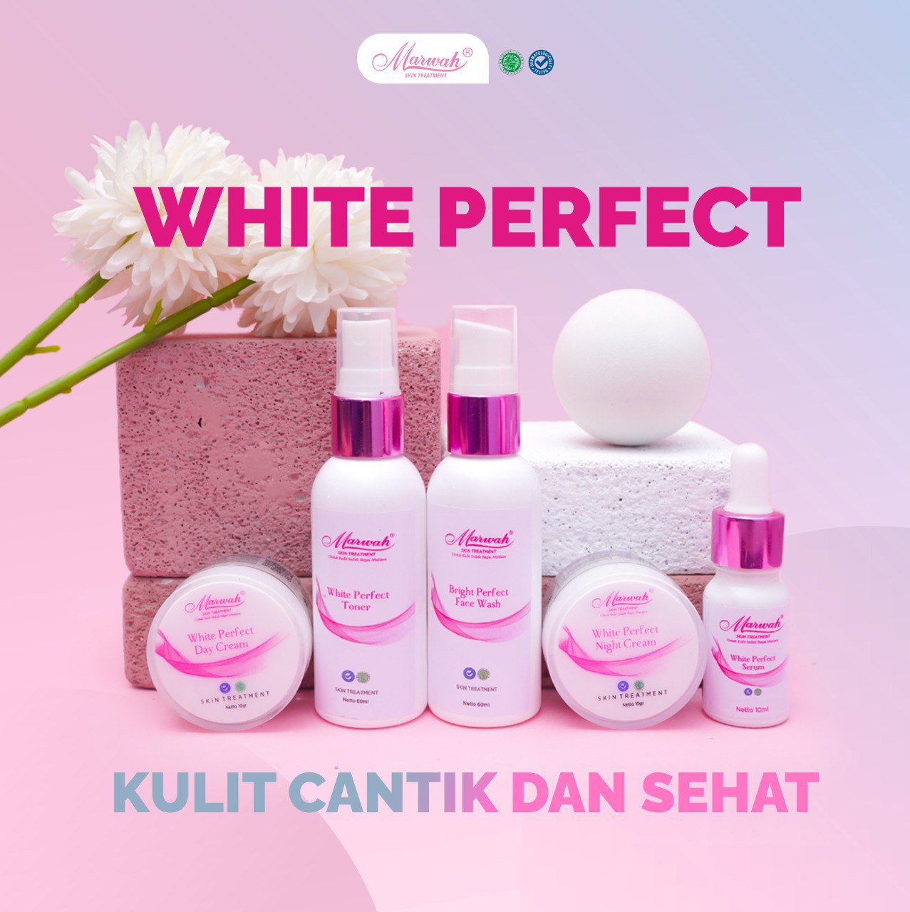 Marwah Skincare white perfect GRATIS SERUM DAN POUCH CANTIK | Lazada ...