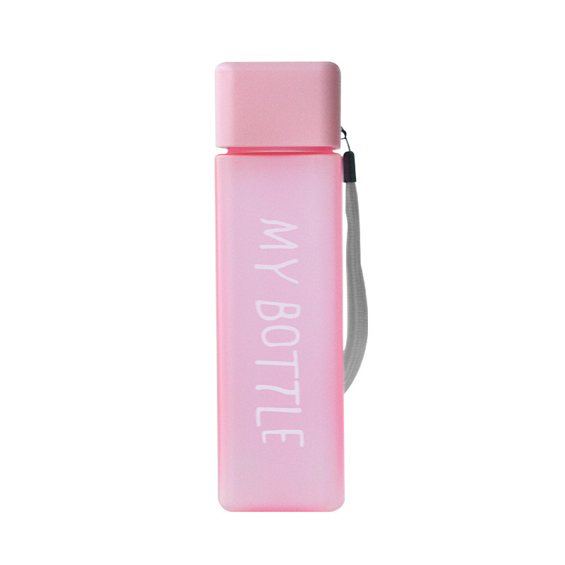Small Square Plastic Water Cup With Lid Portable Female Student Summer ...