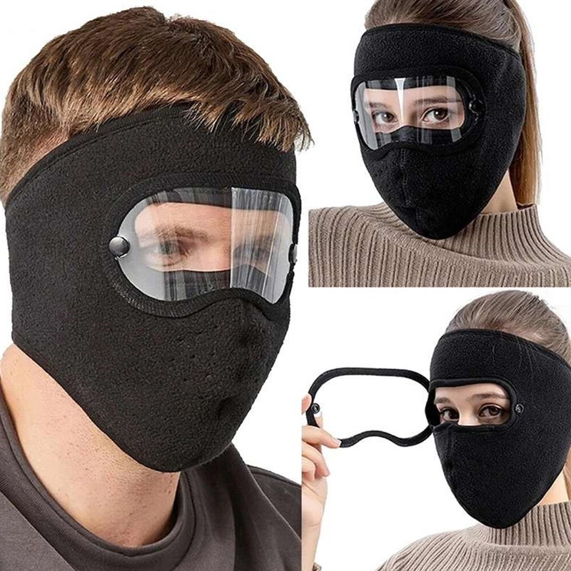 Full Face Cycling Ear Protection Mask Goggles Cold Wind And Dust ...
