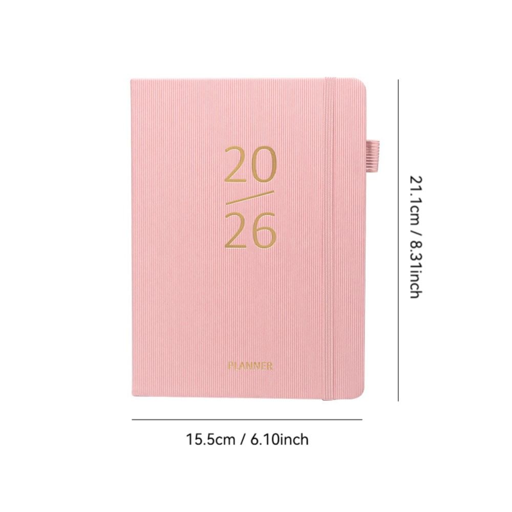 Portable A5 2026 Planner PU Leather Solid Color To Do List Notepad with ...