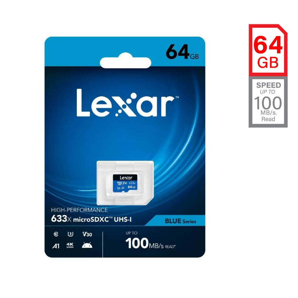 LEXAR Micro SDcard High Performance 64GB (633x) SDXC UHS-I C10 A1 A2 memory card เมม โทรศัพท์ ...