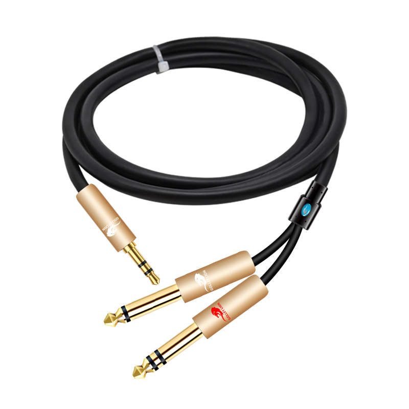 GOLLEY LION 3.5mm to Dual 6.5mm TRS Cable AUX Male Mono 6.5 Jack to ...