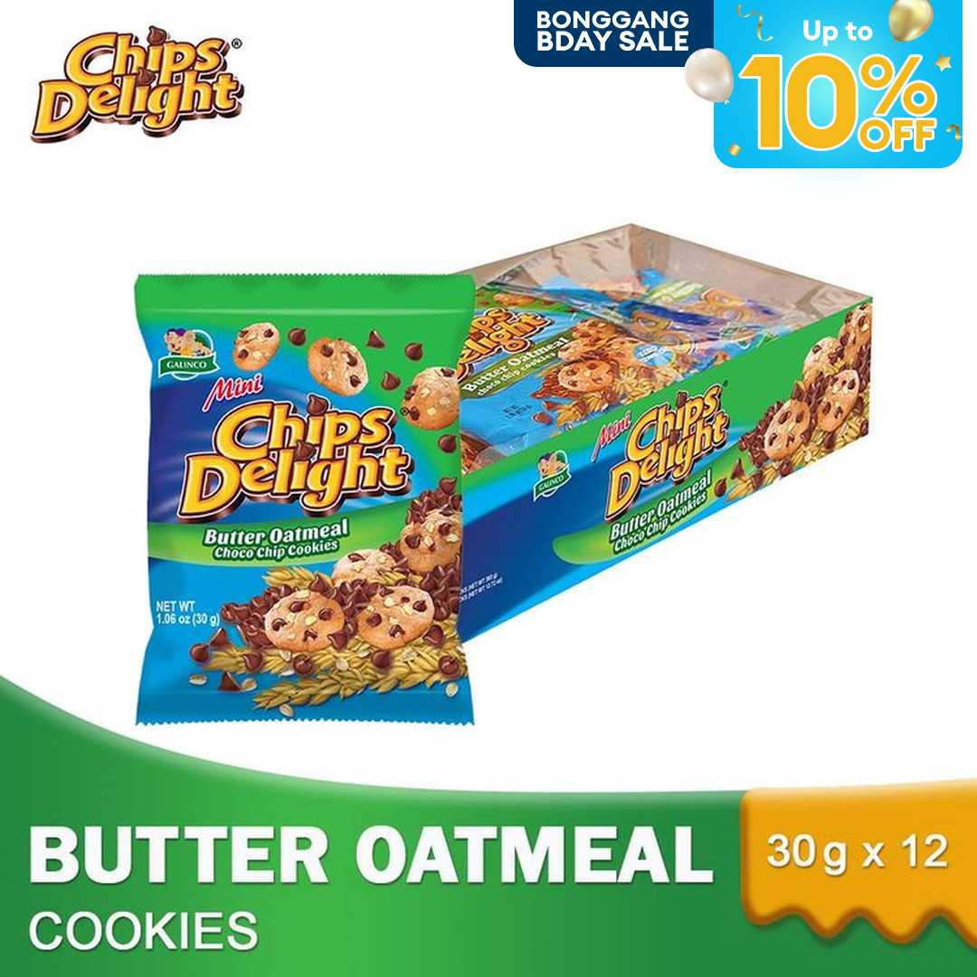 Chips Delight Mini Butter Oatmeal Chocolate Chip Cookies 30g (Pack of ...