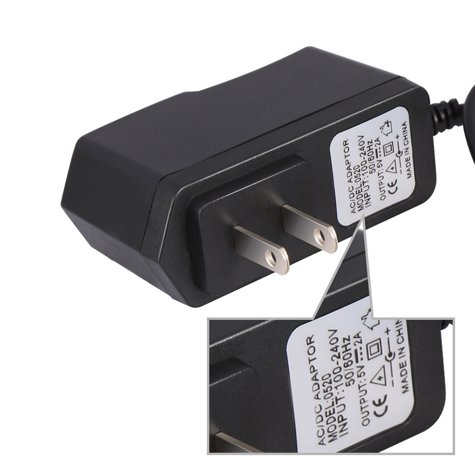 DC 9V 1A 1000mA อะแดปเตอร์ชาร์จไฟแบบติดผนัง (ปลั๊ก 2 ขา / สาย 100 ซม. ...