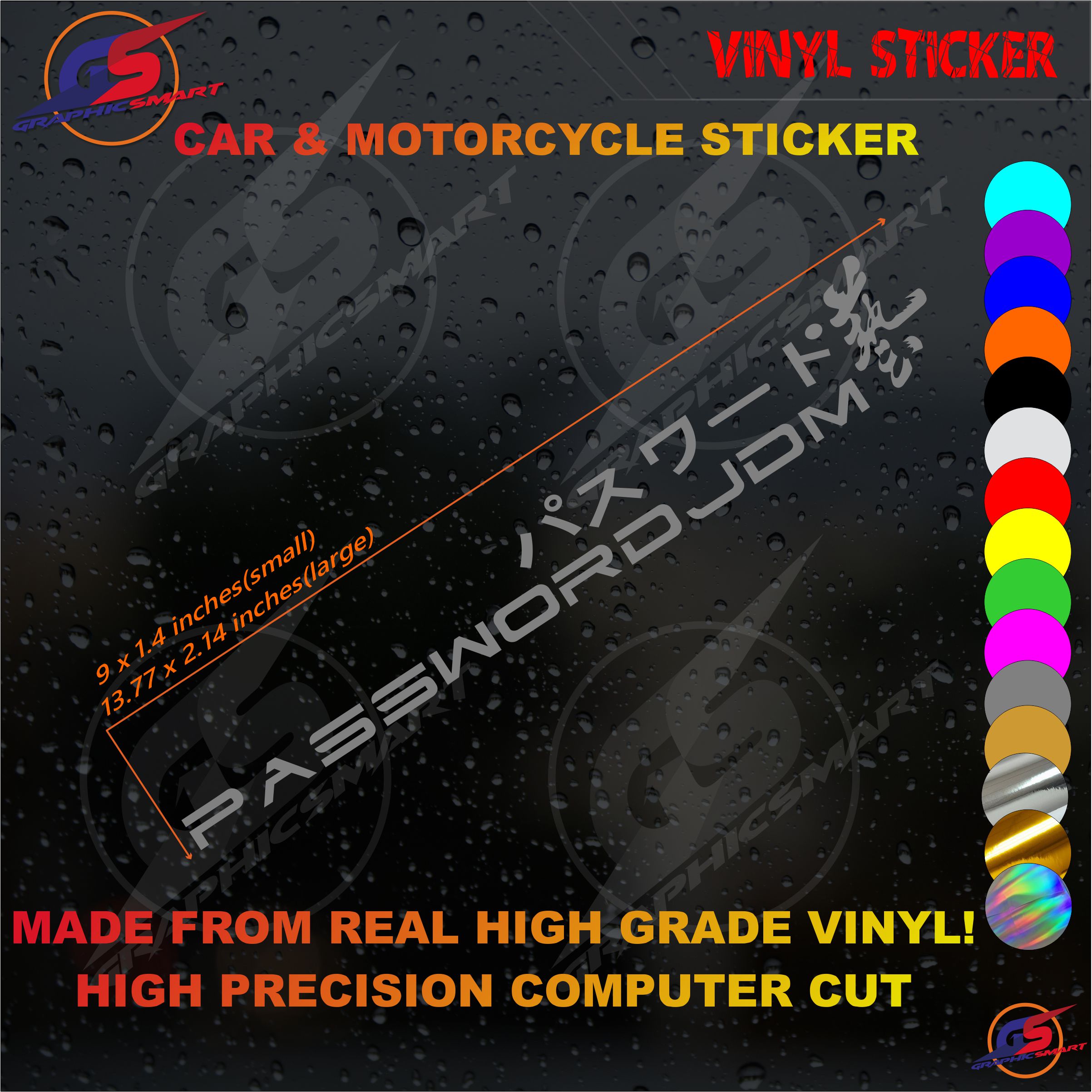 Password JDM Japanese Kanji Car & Motorcycle Sticker Decals | Lazada PH