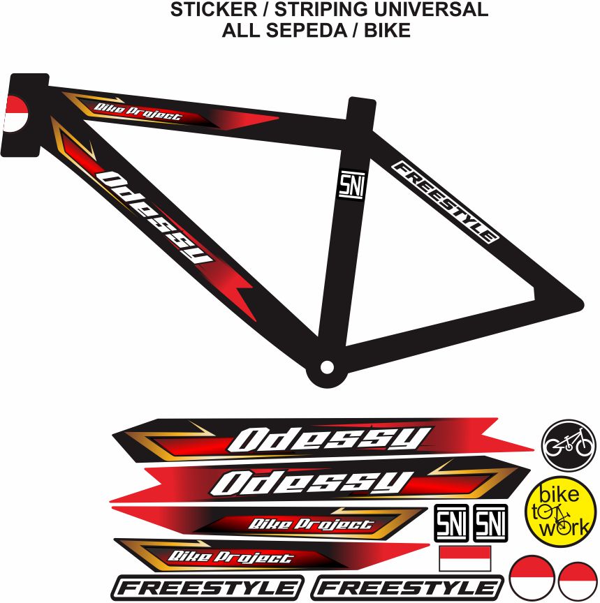 COD STRIPING SEPEDA MTB ALL / STICKER UNIVERSAL BIKE / VARIASI STRIPING ...