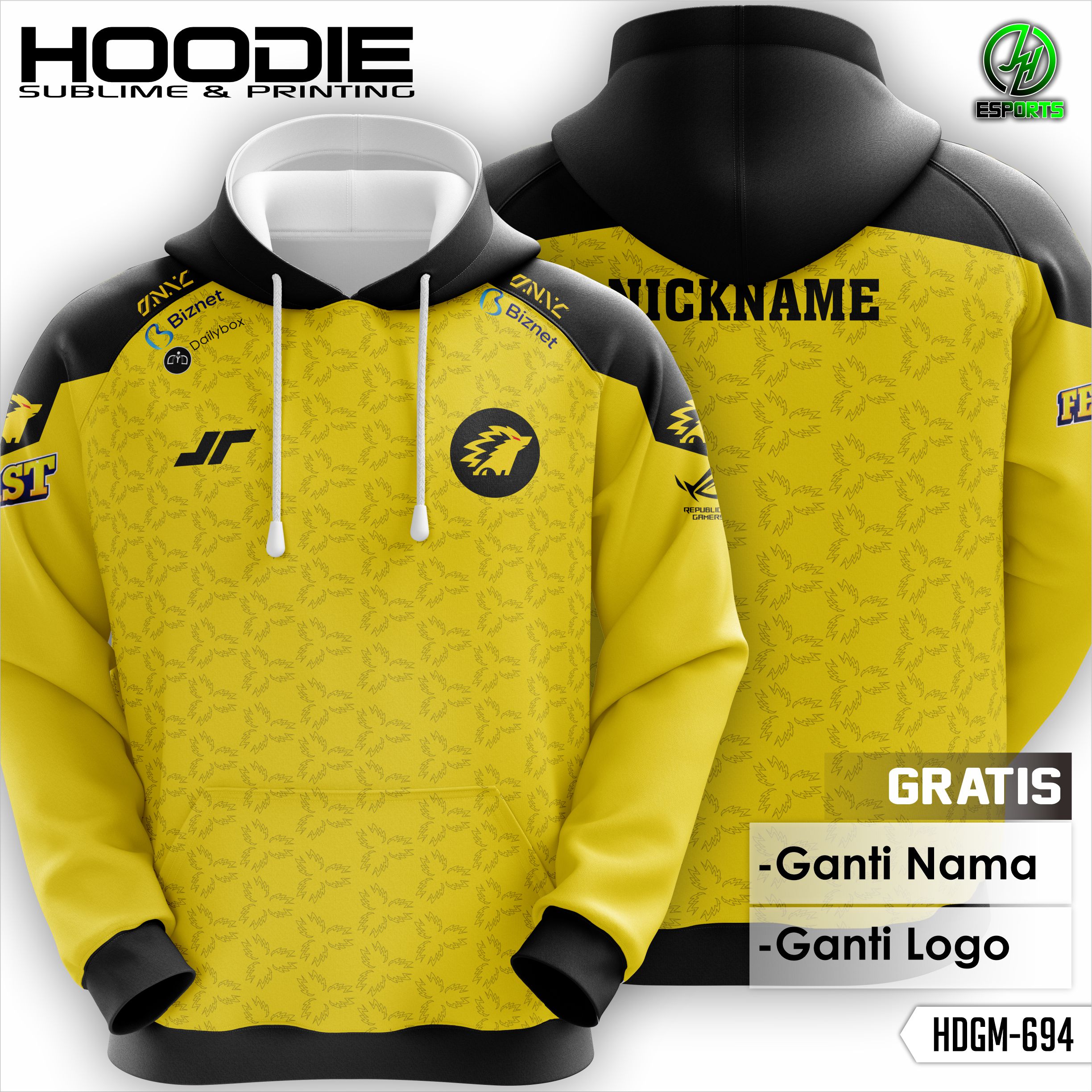 Jaket Game-Hoodie Gaming Team Onic Esports jaket Onic Mobile Legends ...
