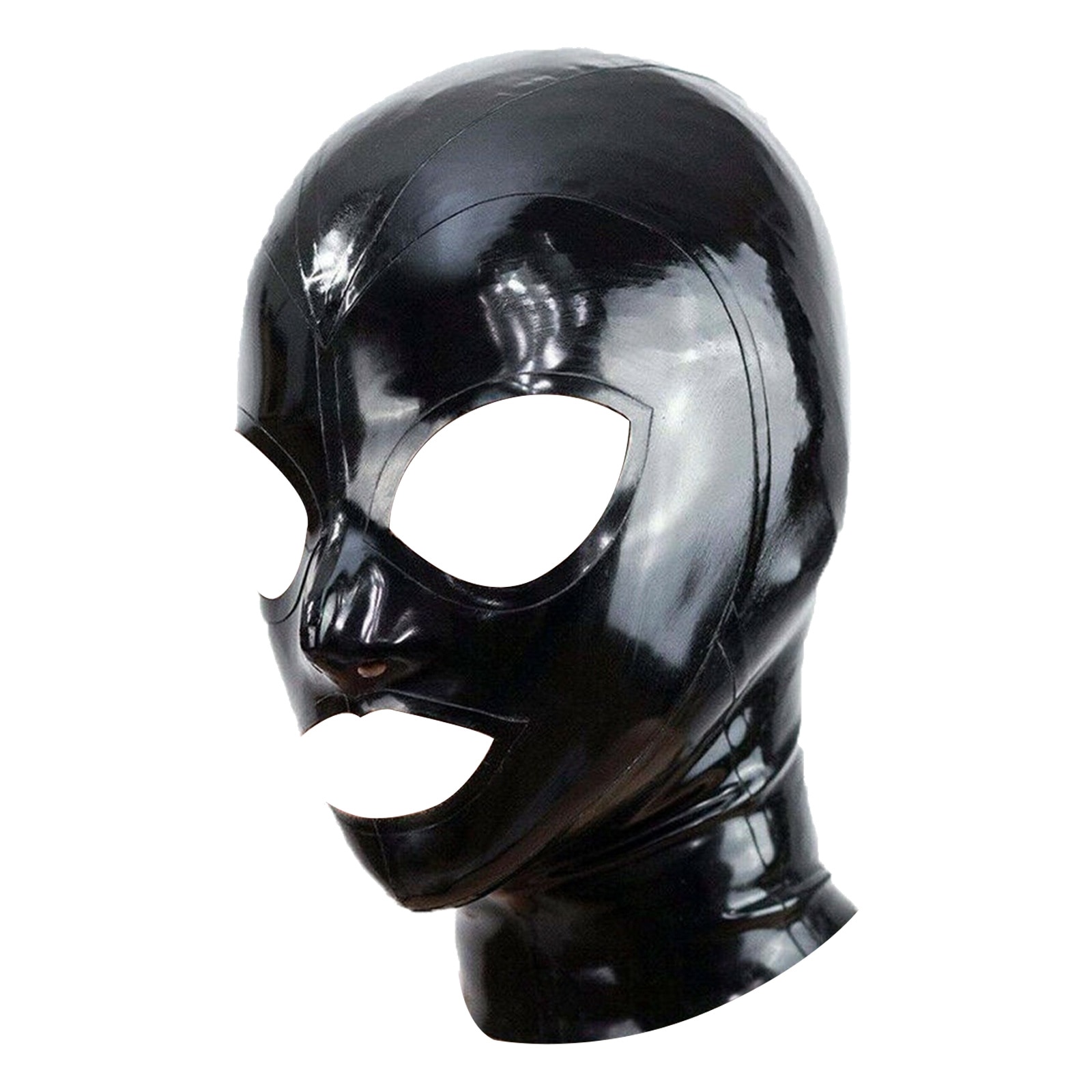 Latex Hood Mask Open Eyes Mouth And Nostrils Mask Women Men Hood Unique ...