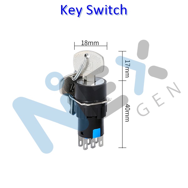 LA16 Selector Switch / Key Switch 2 Position 3 Pin or 3 Position 6 Pin ...