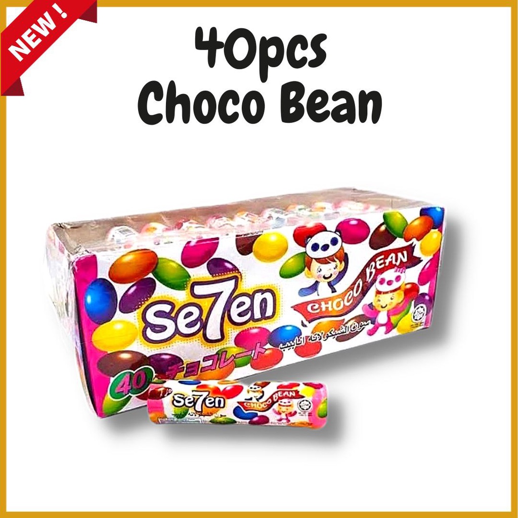 40pcs Se7en Choco Bean gula coklat candy /Nuts candy bersalut kacang ...