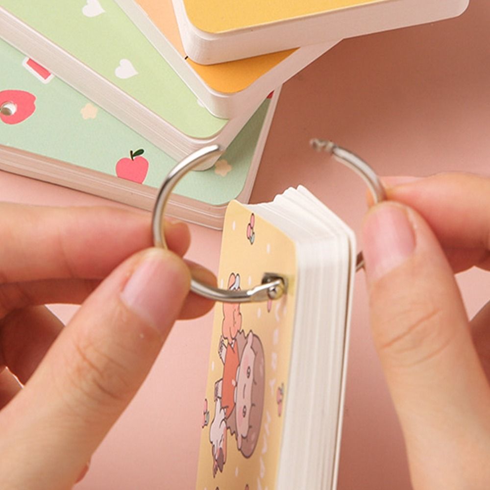 80 Sheets Binder Ring Flipping Flash Diy Combinable Study Cards Mini ...