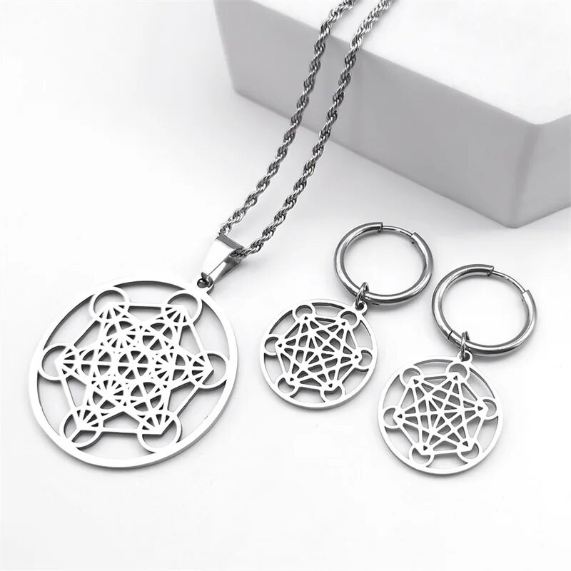 Angel Seal Archangel Metatron Stainless Steel Jewelry Set Sacred ...