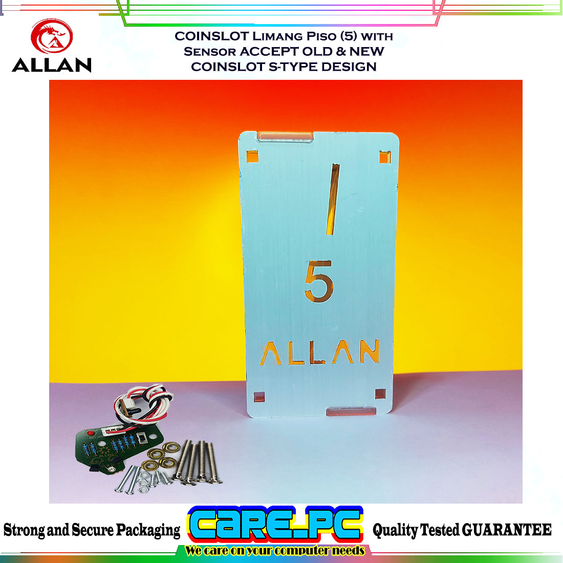 Allan Coin Slot for Five (5) Peso only (New and Old Five Piso Coin ...