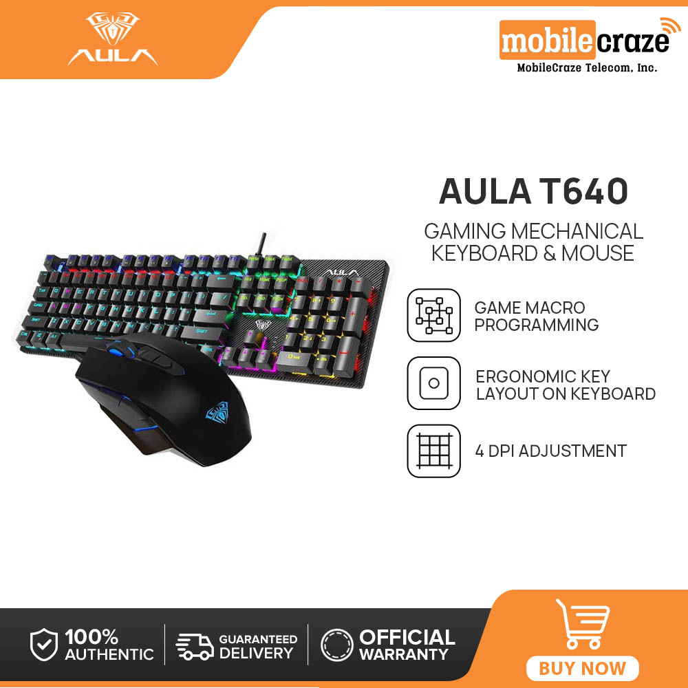 AULA T640 Gaming Mechanical Keyboard Mouse Combo Set | Lazada PH