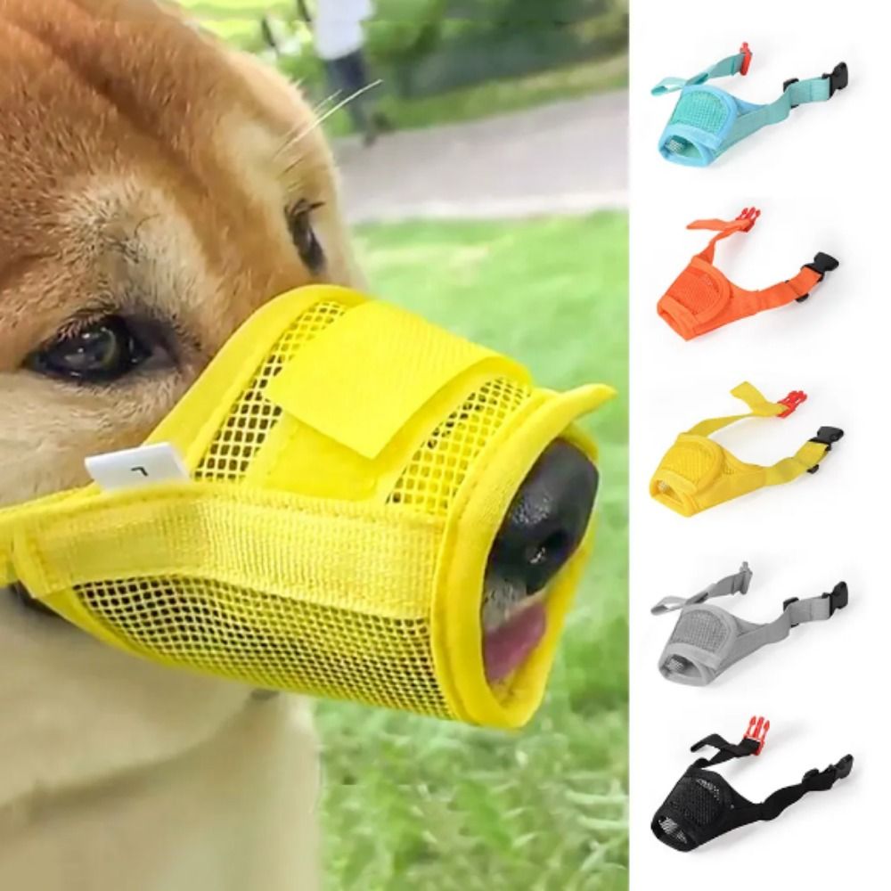 Portable Anti Barking Dog Mouth Cover Adjustable Breathable Dog Muzzle ...