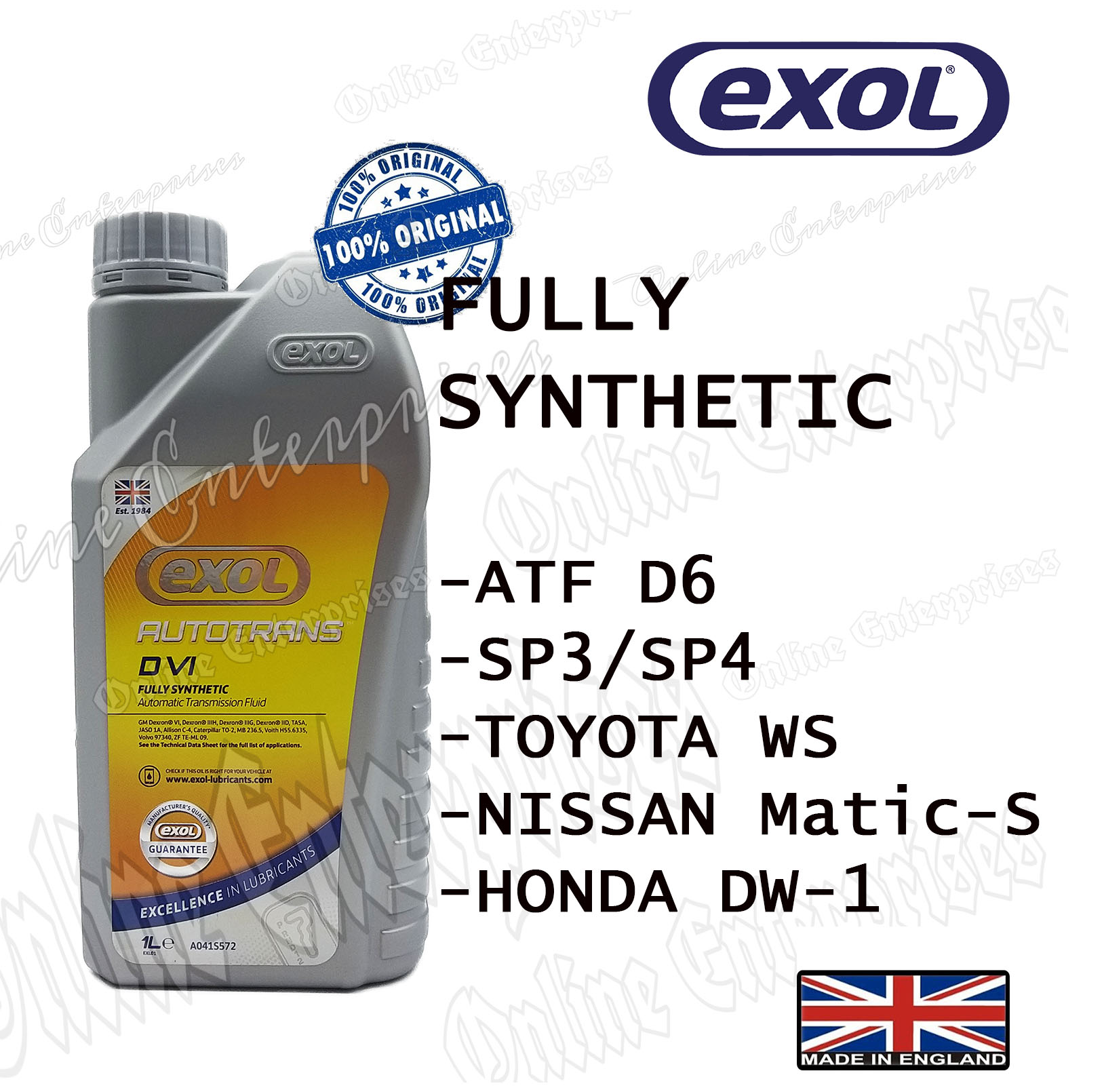 Exol ATF Oil D6 Transmissions Fluids ATF VI Fully Synthetic Fluid 1L ... Exol ATF Oil D6 Transmissions Fluids ATF VI Fully Synthetic Fluid 1L ...