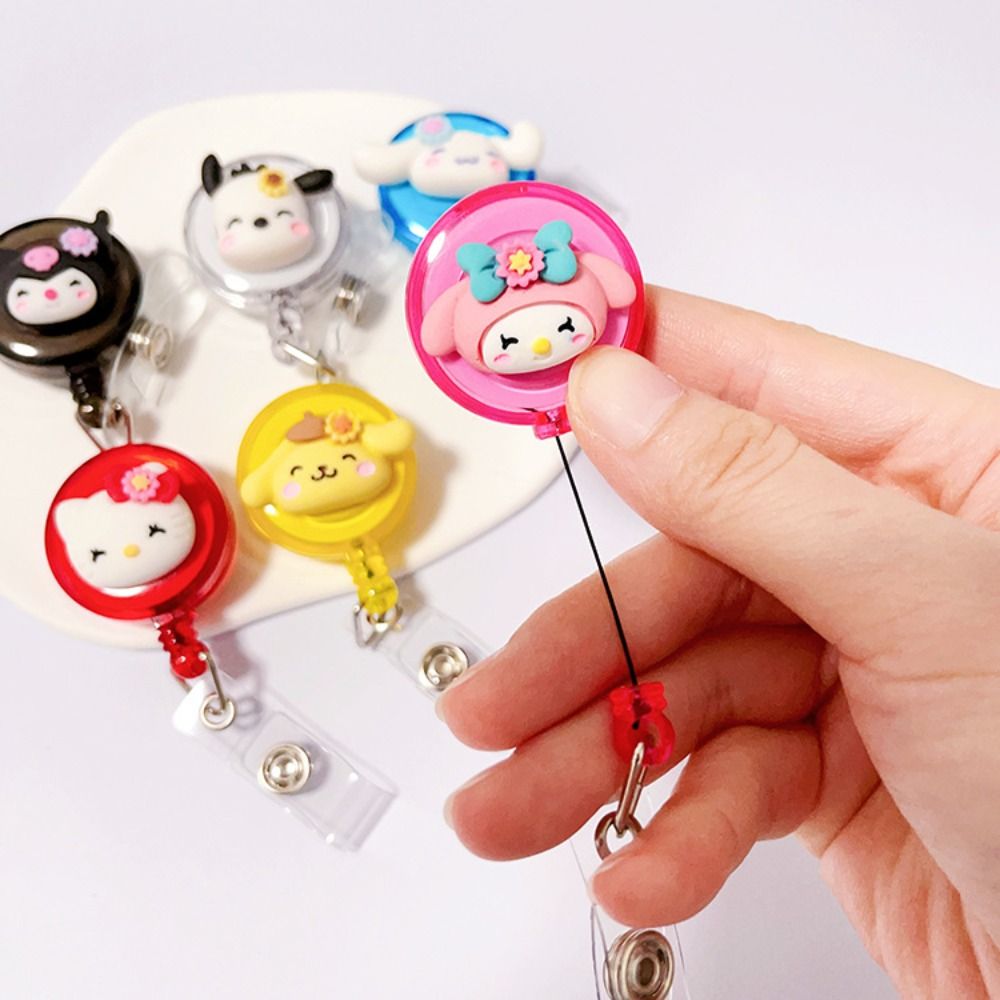 Office Accessories Cinnamoroll ID Card Holder Kuromi Melody Retractable ...