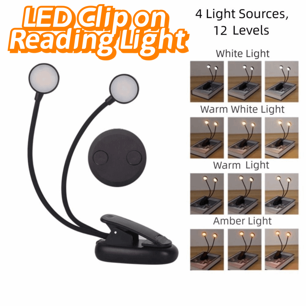 Smooth Surface 9/18 Leds LED Clip on Reading Light Flexible Gooseneck ...