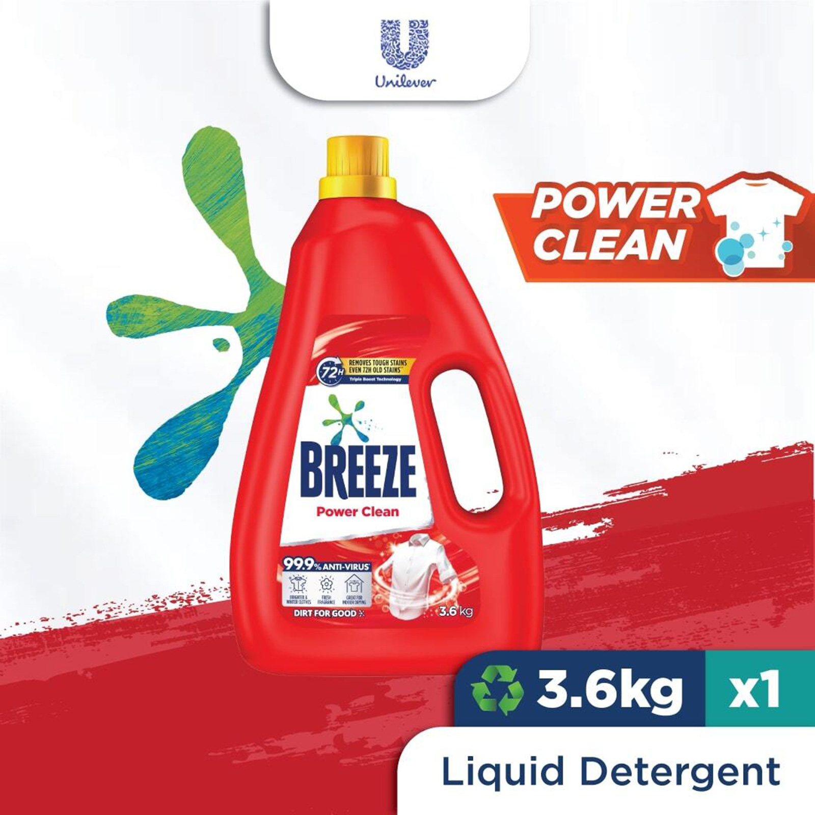 Breeze Power Clean Liquid Detergent 3.6KG | Lazada