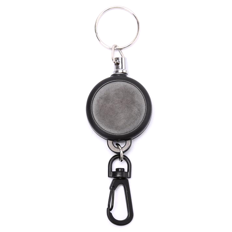 1PC Retractable Pull Key Chain Reel ID Badge Black Card Holder 60CM ...