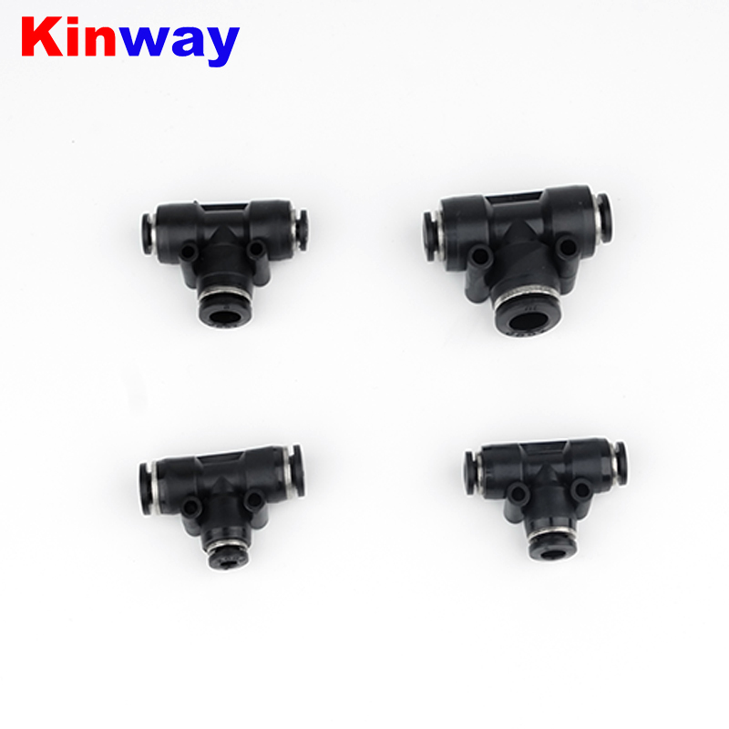 Pneumatic Black T-Shaped Tee Equal Diameter Variable Pe-4-6-8-10-12 ...