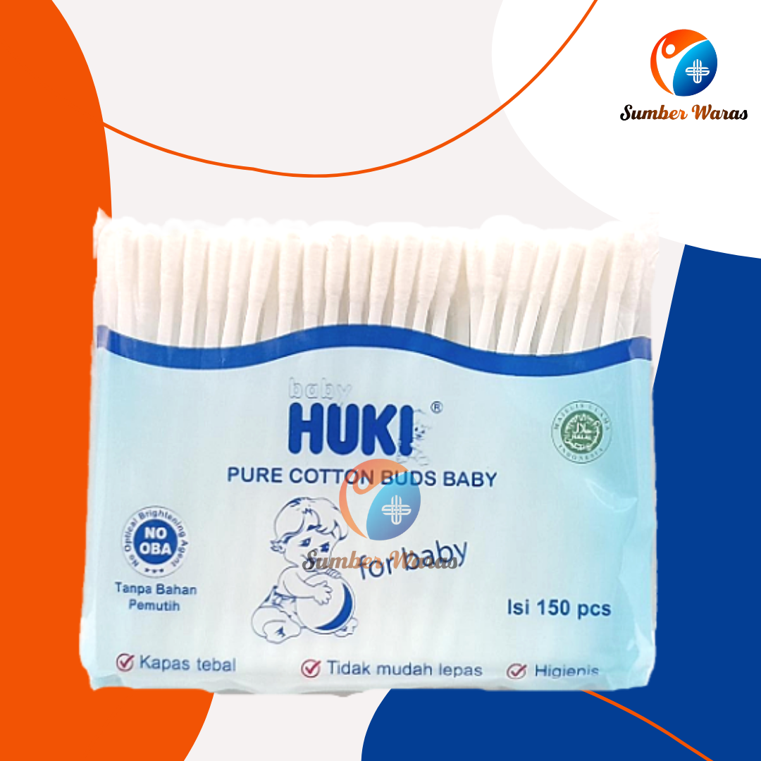 BABY HUKI PURE COTTON BUDS FOR BABY PLASTIK ISI 150 PCS | Lazada Indonesia