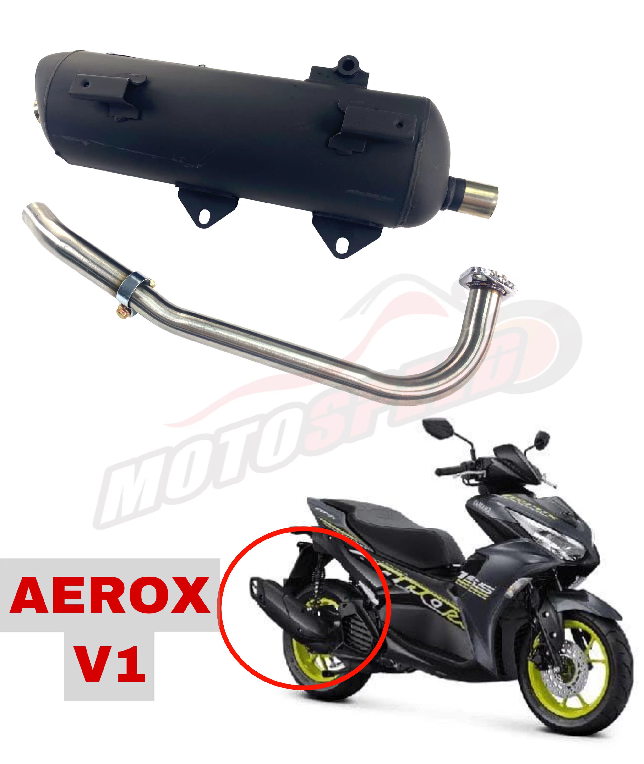 COD Yamaha Aerox V1 Muffler Pipe Full Exhaust System Motorcycle ...
