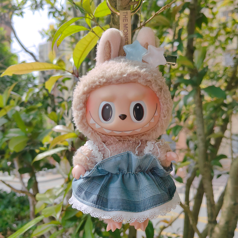 BC 17Cm Labubu จี้สำหรับเสื้อผ้าเด็กกระโปรงชุดกางเกงเอี๊ยมตุ๊กตาเคลือบ ...