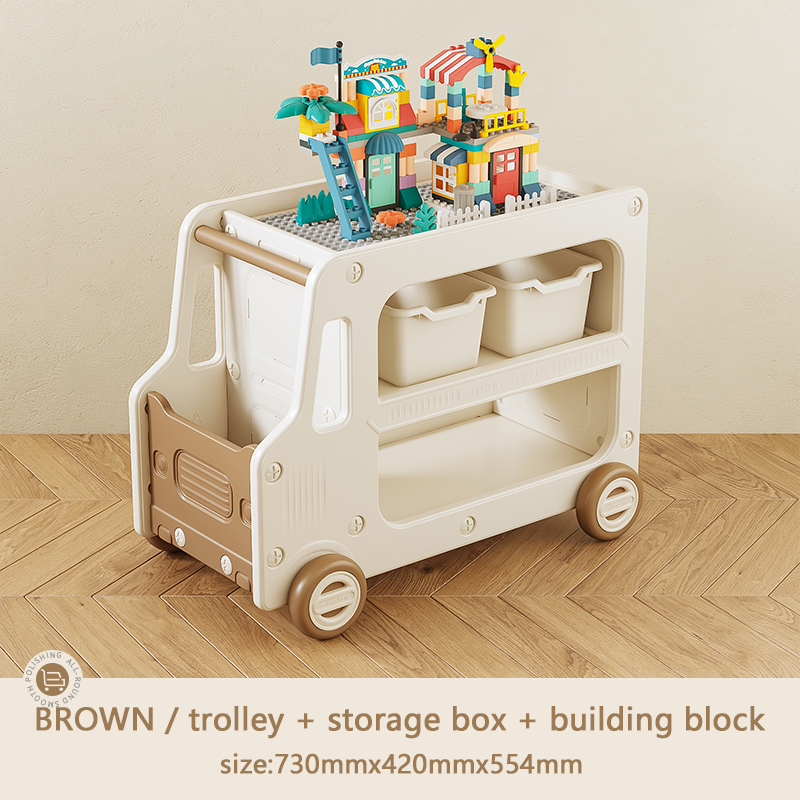 SG STOCK - 4 in 1 Mini Bus Storage 4 wheel Kids' Storage Bookshelve ...