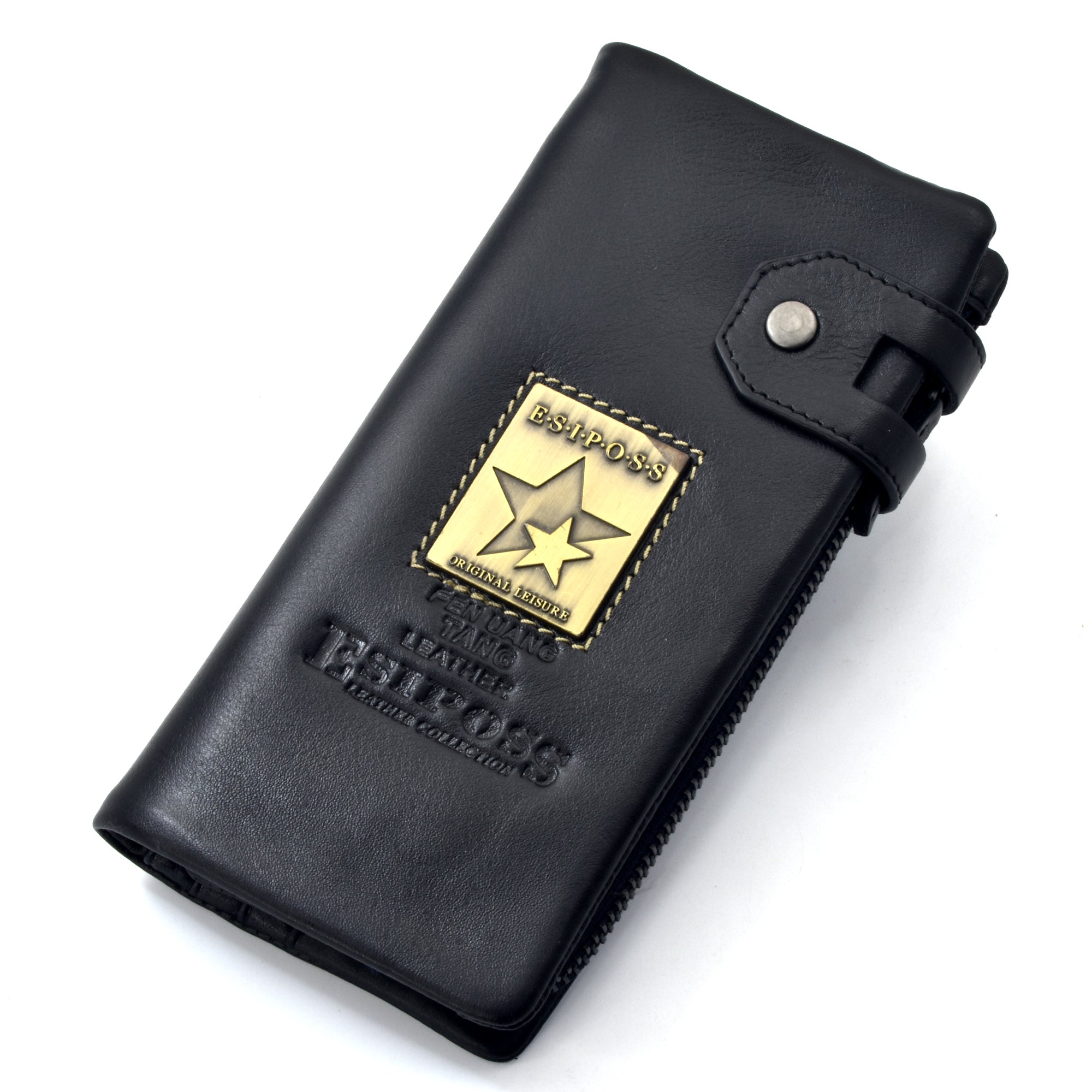 Manfig Esi,poss long mobile male Card Holder wallet Leather Men trifold ...