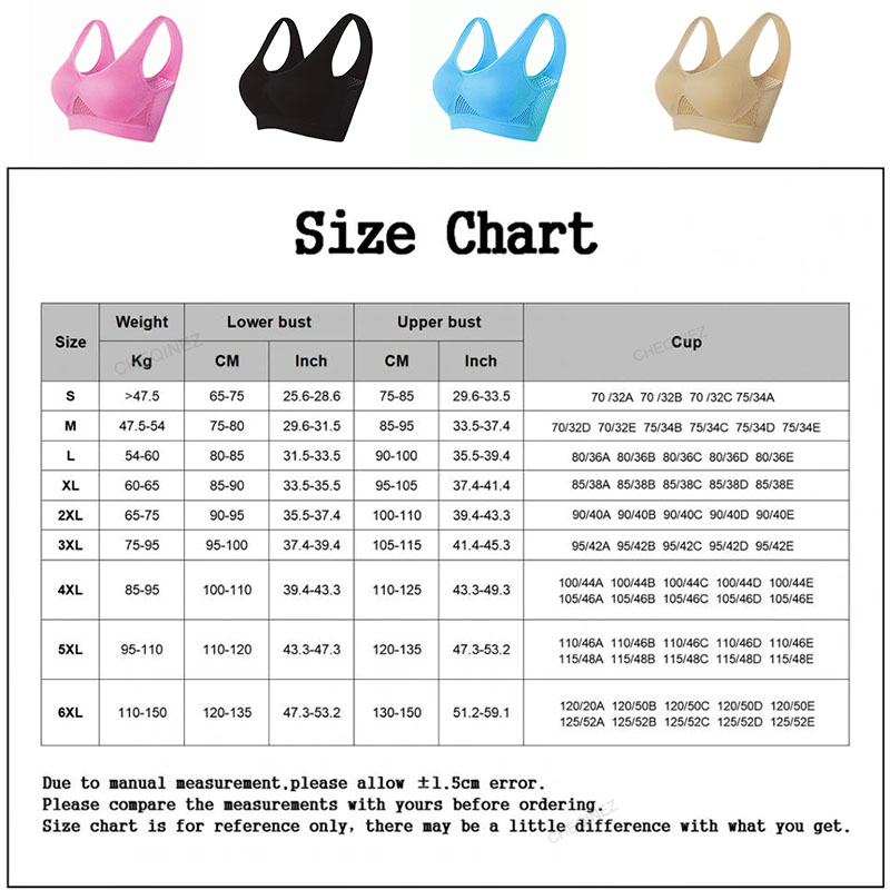 Bra for Women Bralette Breathable Underwear Plus Size Seamless Hollowed ...