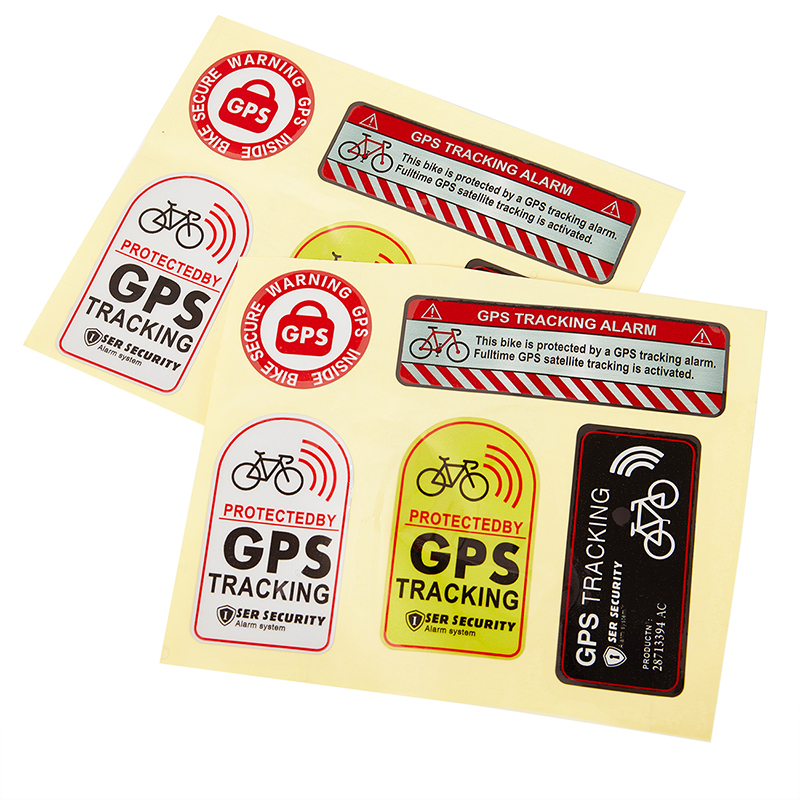 GPS TRACKING Alarm Sticker Reflective WARNING Motorcycle Bike Anti ...