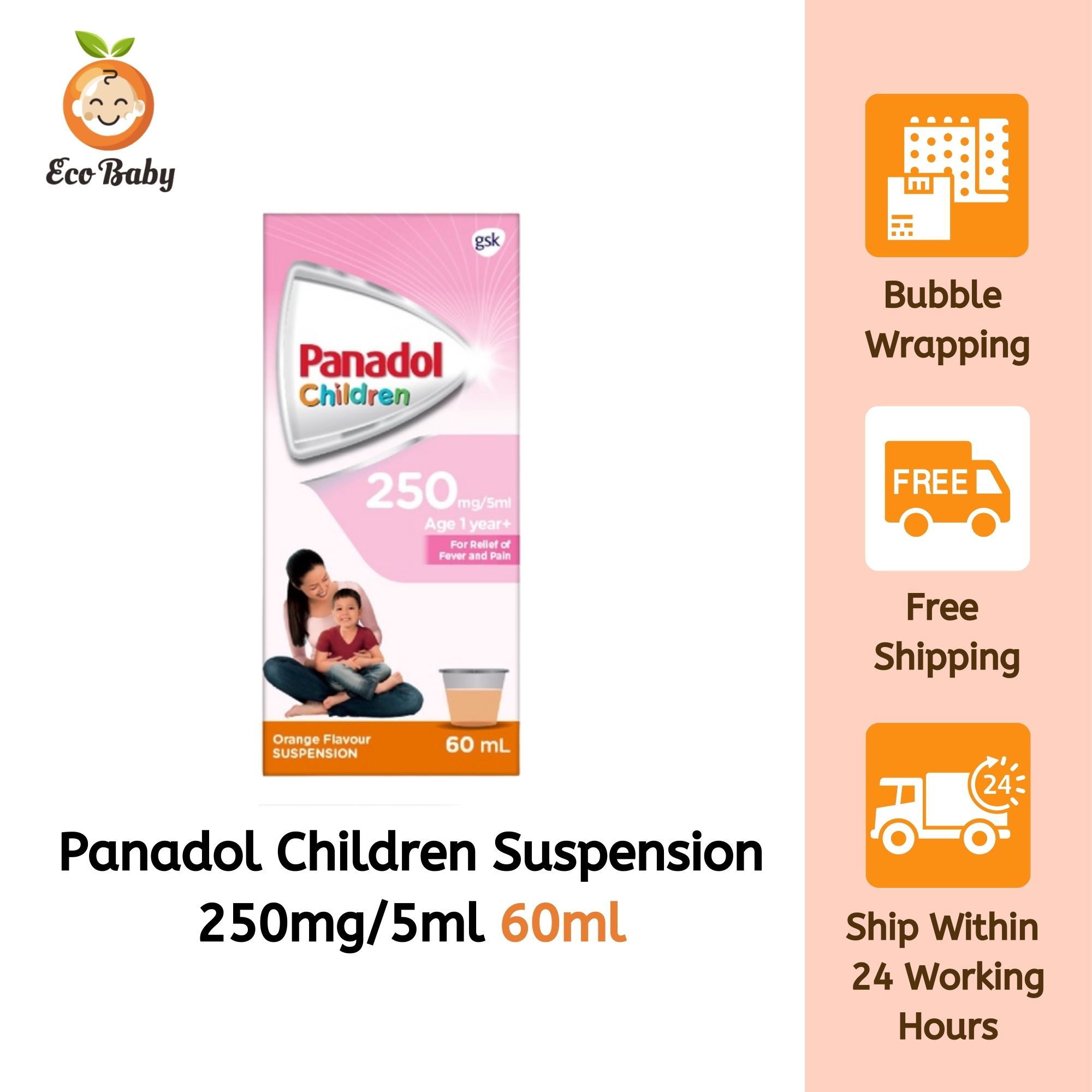 Panadol Children Suspension 250mg/5ml | Lazada