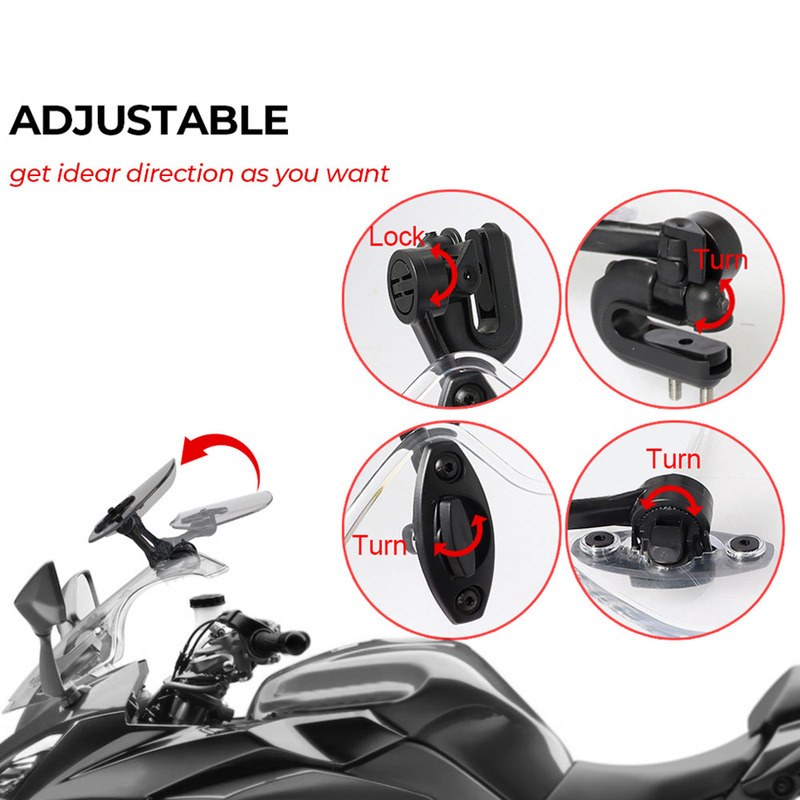 【Pre-order】 Motorcycle Windshield Extension Adjustable Spoiler Clamp-On ...