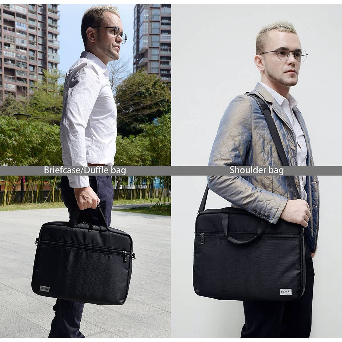 15.6 Inch Laptop Bag, Beyle Business Laptop Case, Briefcase Messenger ...