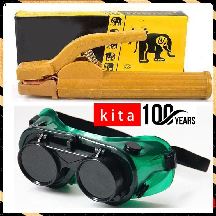 with free Flip-Up Front Welding Goggles Heavy- Duty Electrode Holder ...