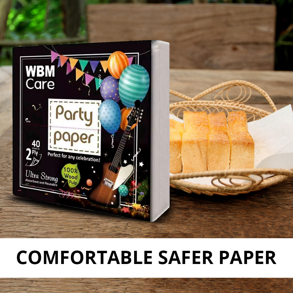 Pack of 10 - WBM Care Party Paper (40 Sheets) - 2Ply | Tissue Paper ...