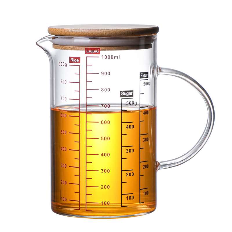 （Measuring cup）1000ML Borosilicate Glass Measuring Cups with lid Pot ...