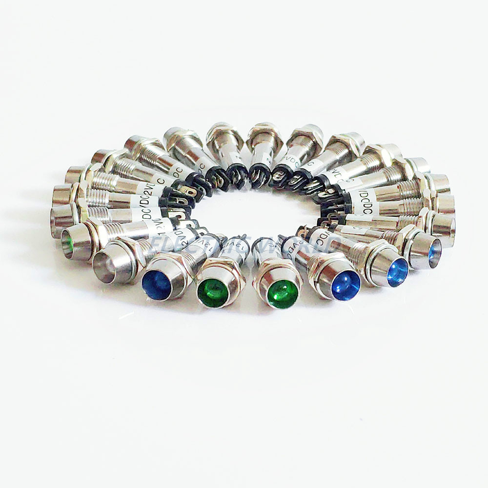 Led 8mm Metal Indicator Lights Waterproof Lamp Without Wire And Led ...