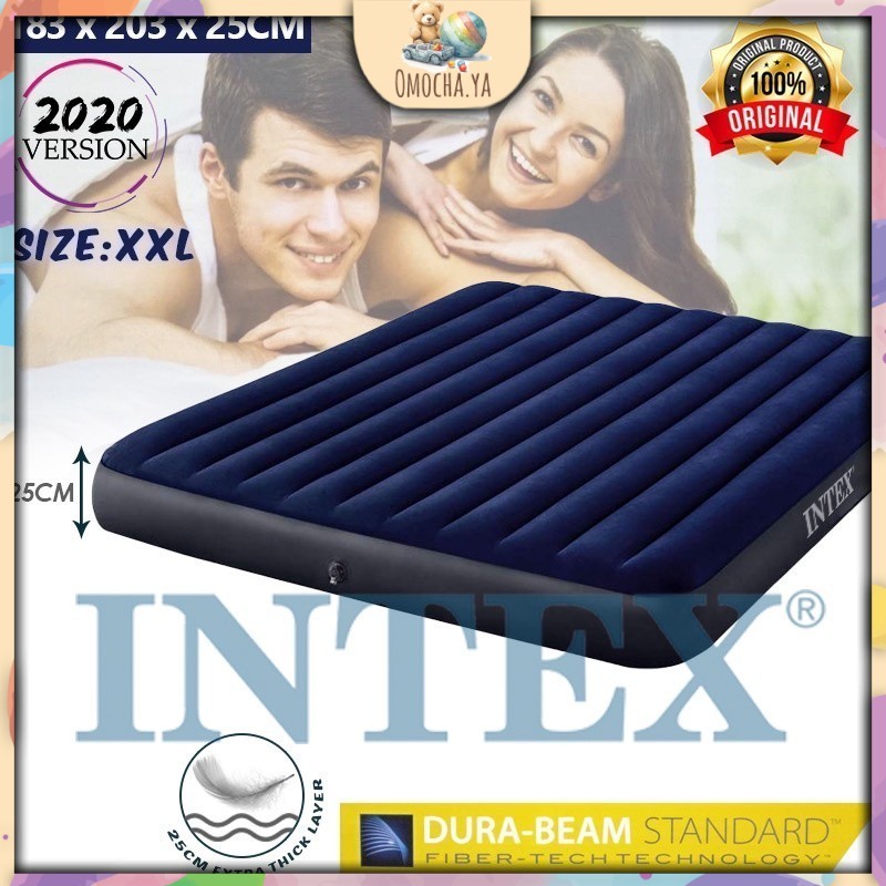 INTEX Inflatable Air Bed Mattress Tilam Angin Single Size With 2-in-1 ...