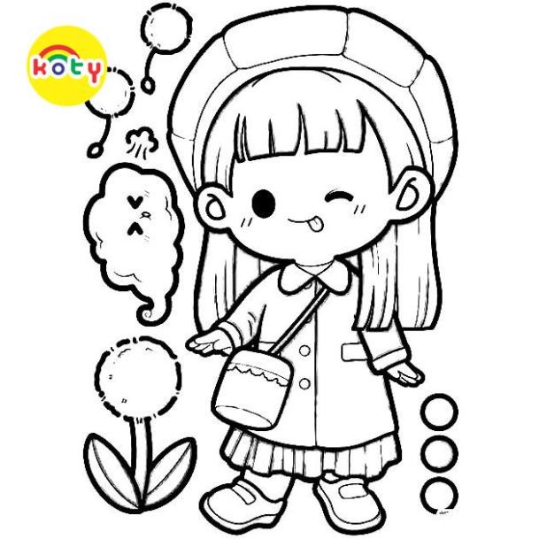 Bộ 50 Tờ Tranh Tô Màu Bé Gái Cute Khổ A5 - Đồ chơi giấy KOTY | Lazada.vn