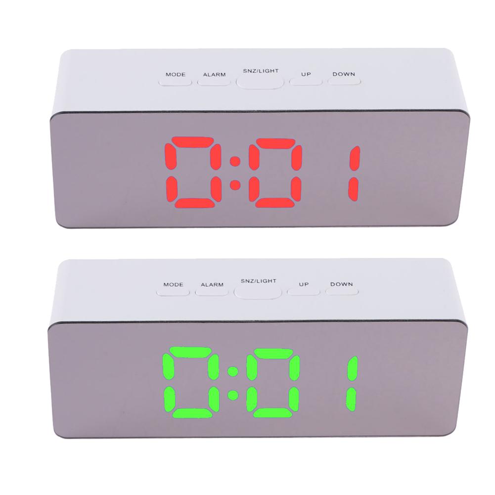 【New Trend】Digital LED Mirror Alarm Clock Desktop Clock Temperature ...