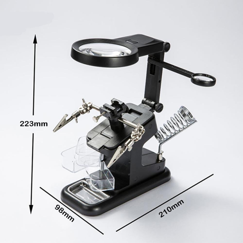 COD Available Welding Magnifying Glass with 10 LED Light Clip Soldering ...