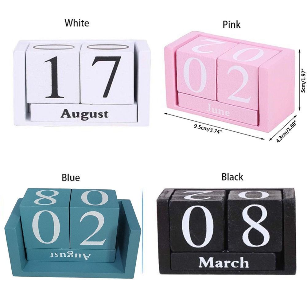 Simple MDF Wooden Perpetual Calendar Eternal Blocks Month Display ...