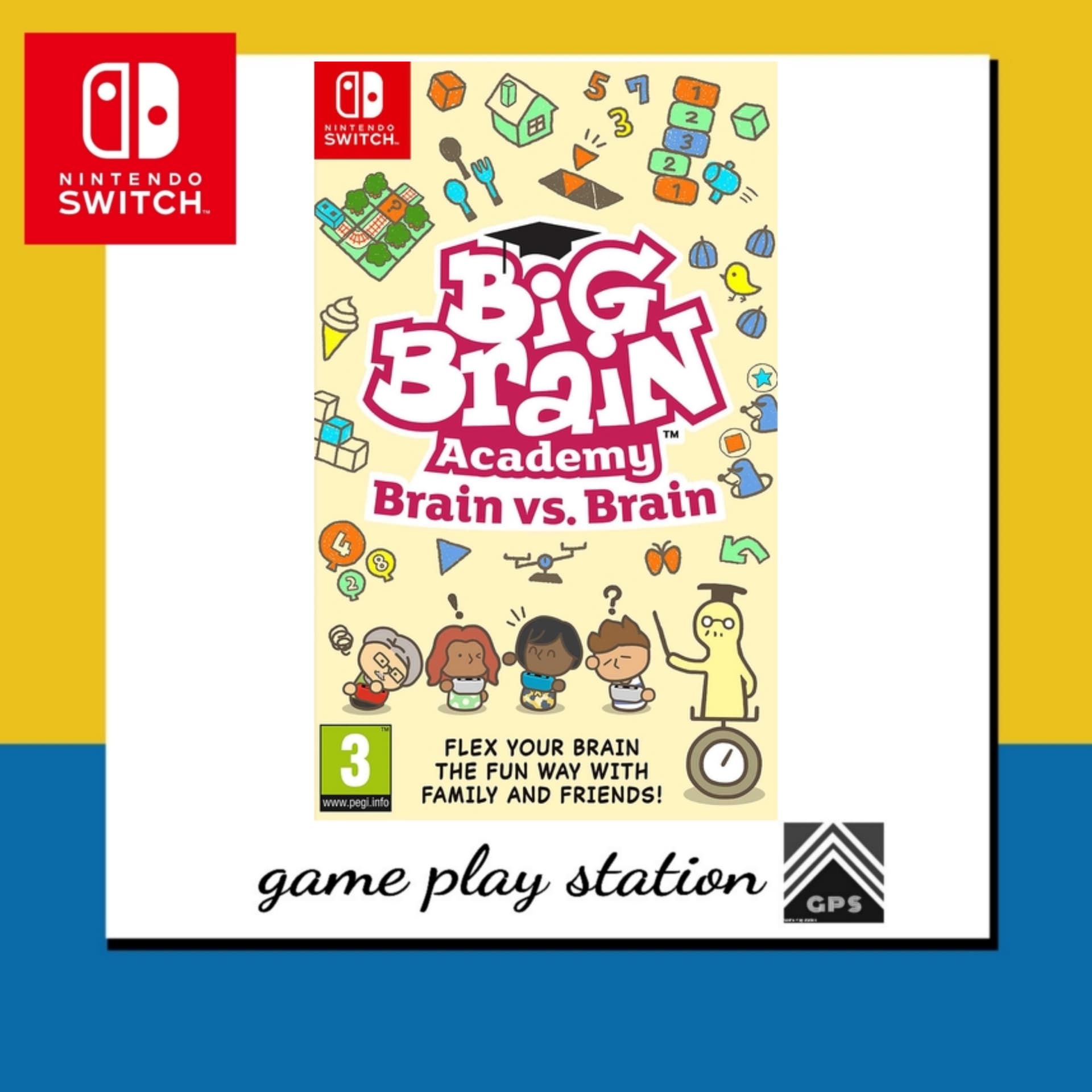nintendo switch big brain academy brain vs. brain ( english zone 2 ) - Game Play Station - ThaiPick