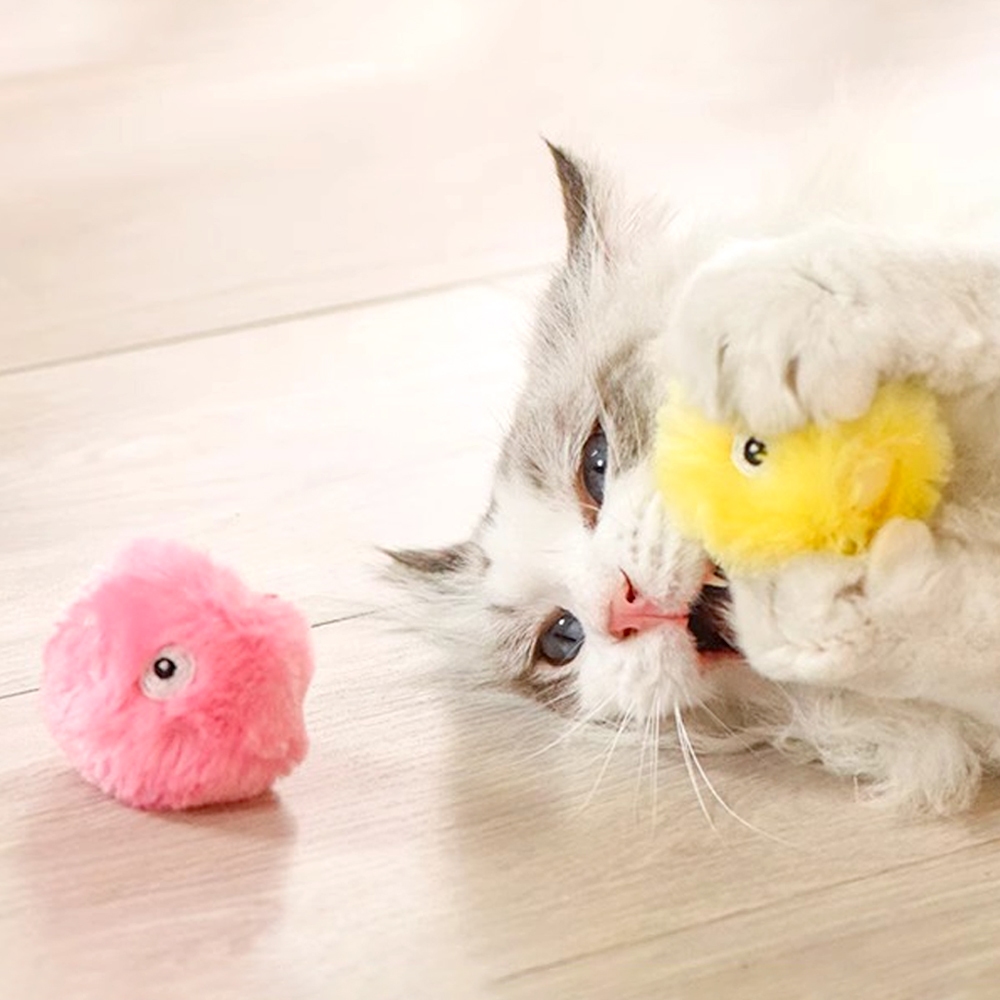 PetStern Fluffy Glow Cat Toy Lifelike Animal Chirping Sound Interactive ...