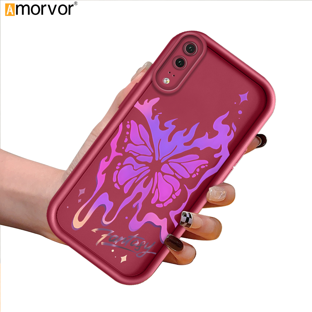 AMORVOR for Huawei P20 30 40 50 Pro Back Cover Fantastic Purple ...