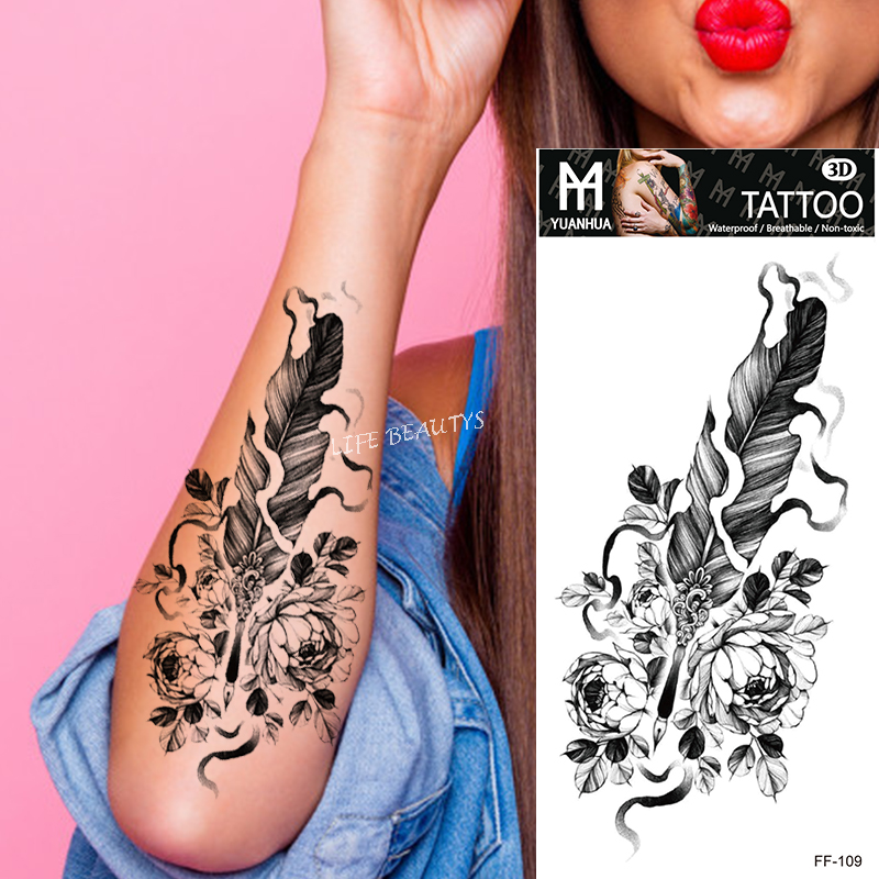 【Exclusive Discount】2022 New Waterproof Tattoo Sticker Snake Flower ...