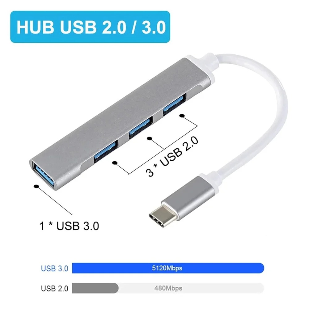 USB Hubs 4 Port /8Port USB 3.0 Hub TYPE C HUB Super Speed 5Gbps USB ...