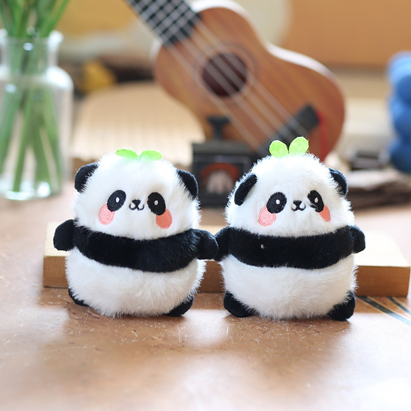 10CM Cartoon Panda Keychain Cute Panda Plush Keyring For Girls Gifts ...